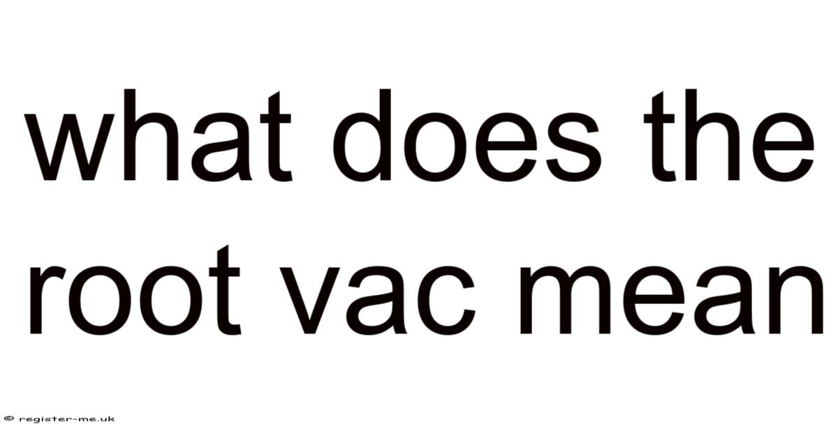 What Does The Root Vac Mean
